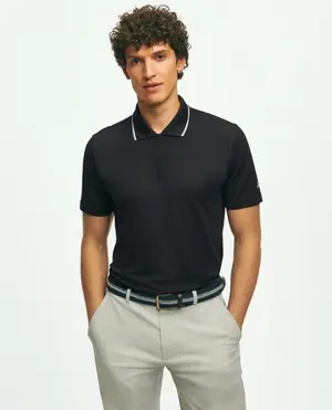 Brooks Brothers Performance Series Quarter-zip Pique Polo Shirt | | Small Black