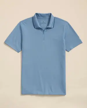 Brooks Brothers Performance Series Quarter-zip Pique Polo Shirt | | Small - Light Blue