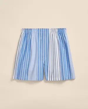 Brooks Brothers S Cotton Poplin Stripe Boxers - Blue