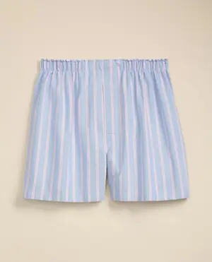 Brooks Brothers Cotton Oxford Stripes Boxers - Blue