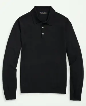 Brooks Brothers Brooks Brothers Ultimate Merino Wool Polo Sweater Black