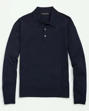 Brooks Brothers Brooks Brothers Ultimate Merino Wool Polo Sweater Navy