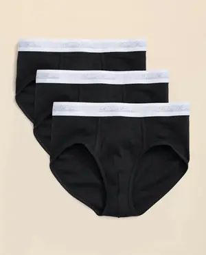 Brooks Brothers Supima Cotton Low-rise Briefs 3 Pack - Black