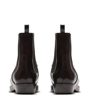 Balmain Sync Chelsea Boots In Glazed Leather