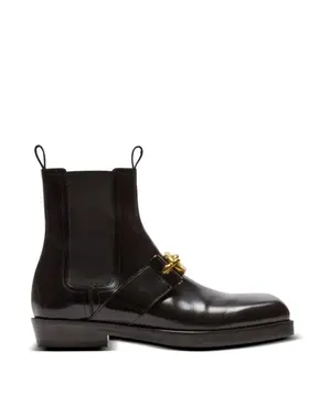 Balmain Sync Chelsea Boots In Glazed Leather
