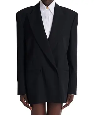 Balmain Oversized Grain De Poudre Jacket - Black