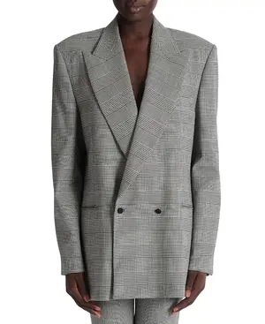 Balmain Prince Of Wales Jacquard Oversized Blazer