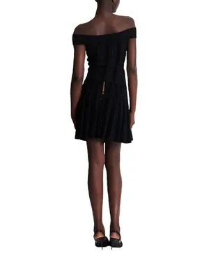Balmain Off-the-shoulder Glitter Knit Top