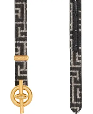 Balmain Monogram Jacquard T-bar Belt