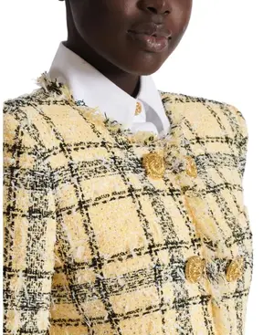 Balmain Cropped Glitter Tweed Jacket