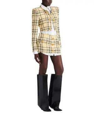 Balmain Cropped Glitter Tweed Jacket