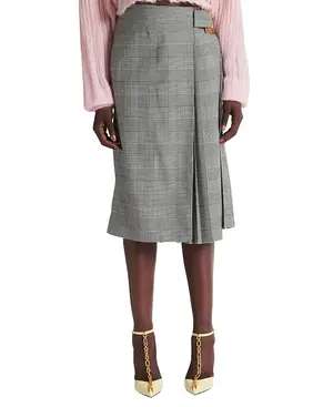 Balmain Prince Of Wales Check Midi Skirt - Black