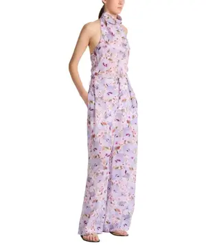Balmain Printed Poppy Flower Wide Leg Trousers