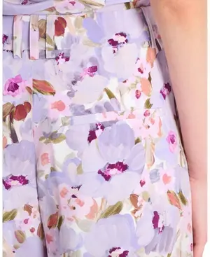 Balmain Printed Poppy Flower Wide Leg Trousers