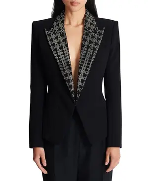 Balmain Embroidered 6-button Blazer - Black