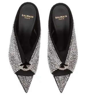Balmain Embellished High Heel Mules
