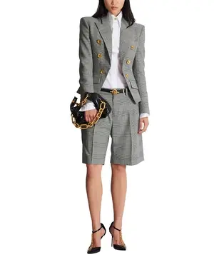 Balmain Six-button Prince Of Wales Jacquard Jacket - Black
