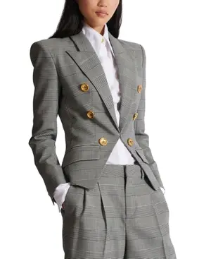 Balmain Six-button Prince Of Wales Jacquard Jacket