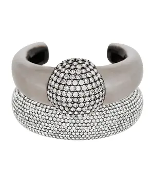 Balmain Set Of Piercing Bangle Bracelets - Silver