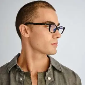 Le Specs Echelon Rectangular Eyeglasses - Black Blue