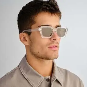 Le Specs Impossible Square Frame Sunglasses - Clear