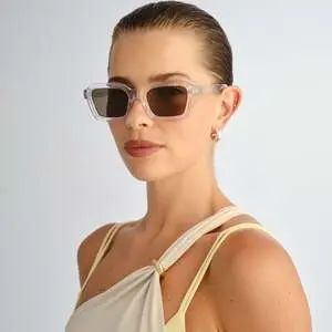 Le Specs Impossible Square Frame Sunglasses - Clear