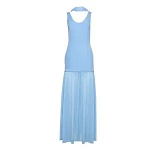 FOREVER YOUNG THE LABEL Aurea Crepe Dress - Blue