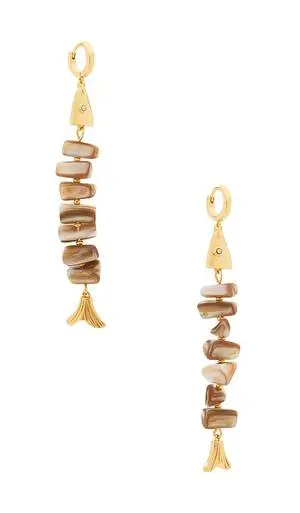 FRASIER STERLING Fresh Catch Earrings In Metallic Gold - Multi