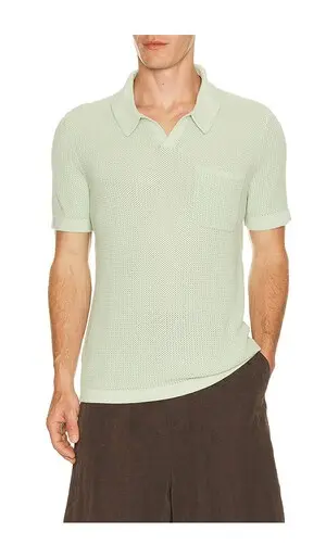 RHONE Coastal Johnny Collar Polo In Mint - Cool Mint