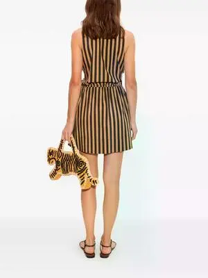 SIMONMILLER Inna Striped Sleeveless Mini Shirt Dress - Black