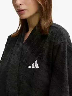 Adidas Logo Embroidered Belted Bathrobe