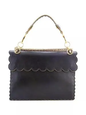 Fendi Kan I Bag Leather Medium Shoulder Bag - Black