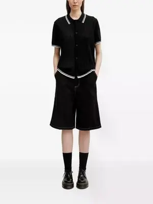 Carhartt Work In Progress S/s Ramsey Pointelle-knit Tipped Shirt - Black