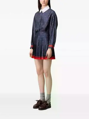 Claudie Pierlot Pleated Scarf-pattern Mini Skirt