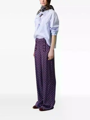Claudie Pierlot Printed Satin Sailor Trousers