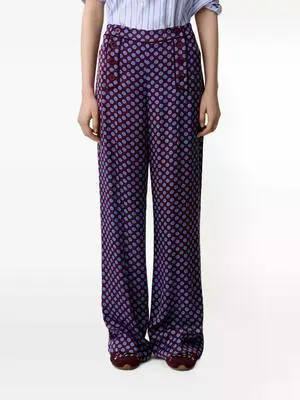 Claudie Pierlot Printed Satin Sailor Trousers
