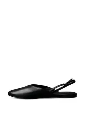 Calvin Klein Leather Slingback Flat Pumps - Black