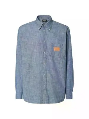 Fendi Logo-patch Button-down Shirt - Blue