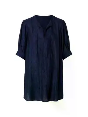 Officine Générale Crinkled Finish Mini Dress - Blue