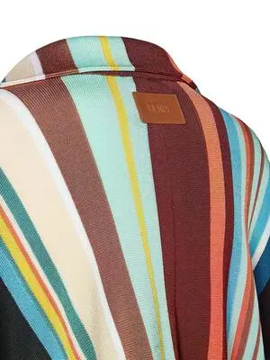 Fendi Intarsia-knit Fringed Poncho - Red
