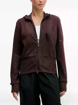 Adidas Ribbed-knit Zip-up Cardigan - Brown