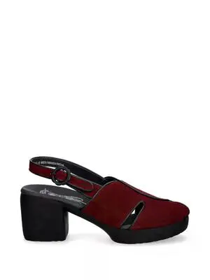 Fly London Burgundy Suede Slingback Pumps