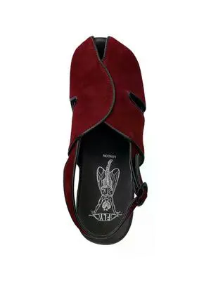 Fly London Burgundy Suede Slingback Pumps