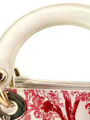 Dior Lady Chain Bag Embroidered Calfskin Mini Satchel - Red