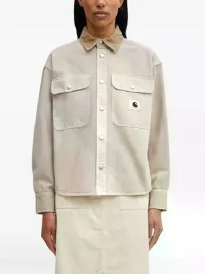 Carhartt Work In Progress Prescott Corduroy-collar Logo Patch Jacket - Neutrals