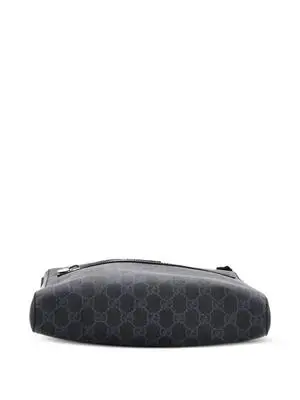 Gucci Gg Coated Canvas Web Strap Front Zip Messenger Bag