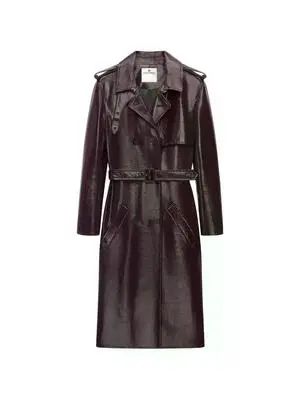 COURREGES Vinyl Double-breasted Trench Coat - Red