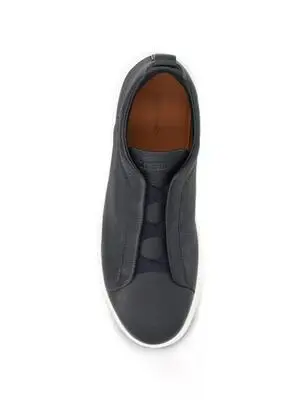 Zegna Triple Stitch Leather Sneakers