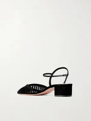 AQUAZZURA Yara 35 Suede Pumps - Black