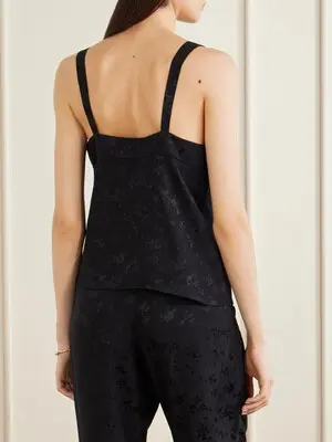 Maison Mayle Cabane Floral-jacquard Silk Top
